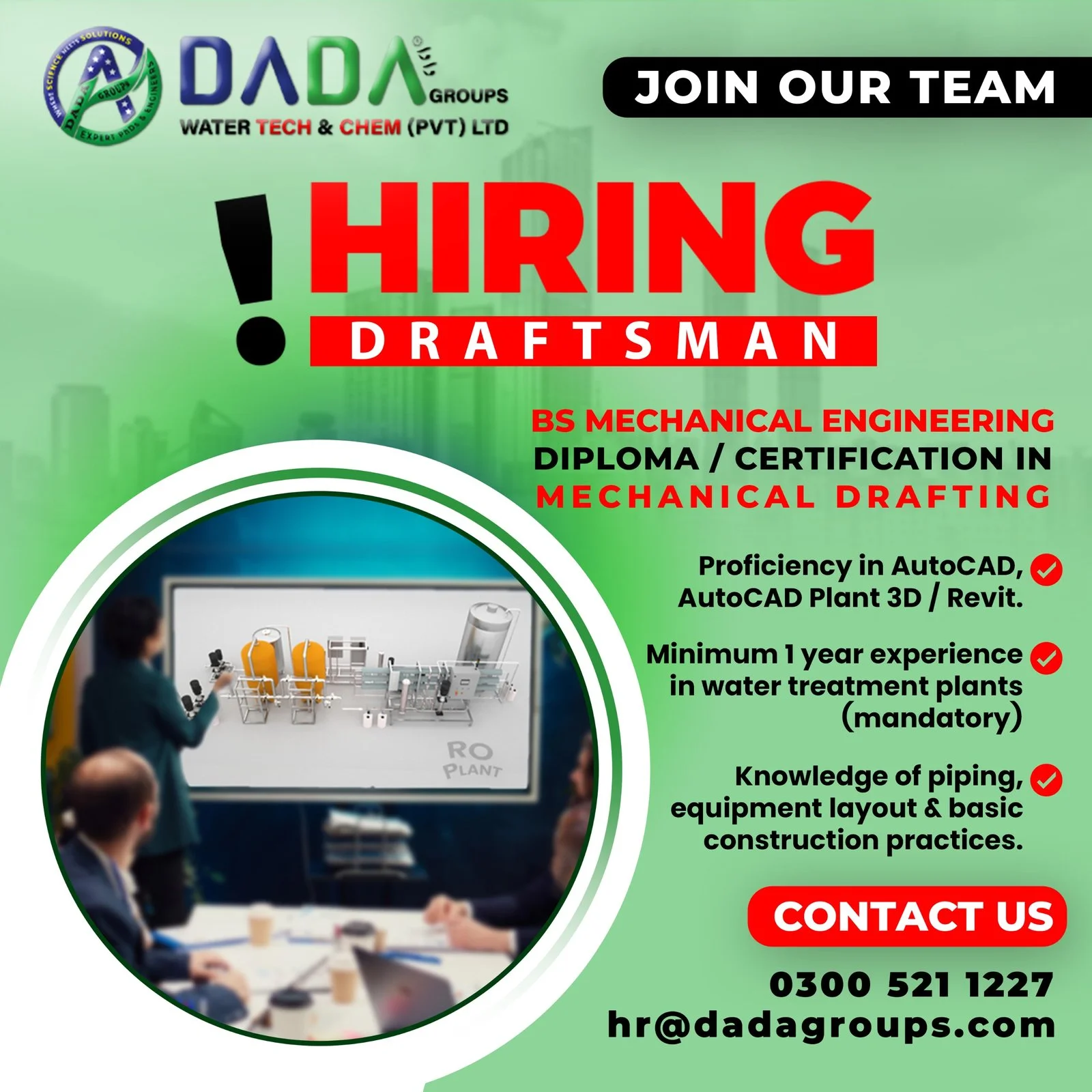 Draftsman Job | DADA Groups